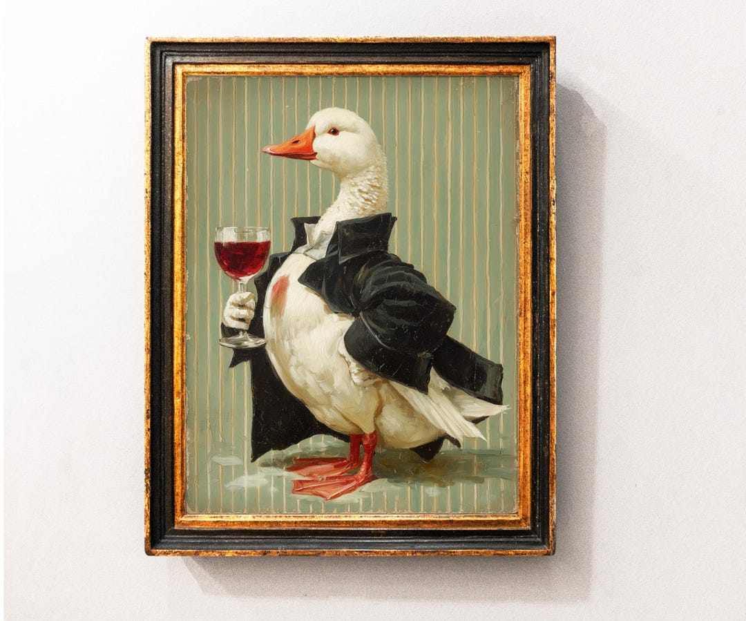 Halloween Vampire Goose Wall Art Print, Gothic Vampire Goose Decor ...