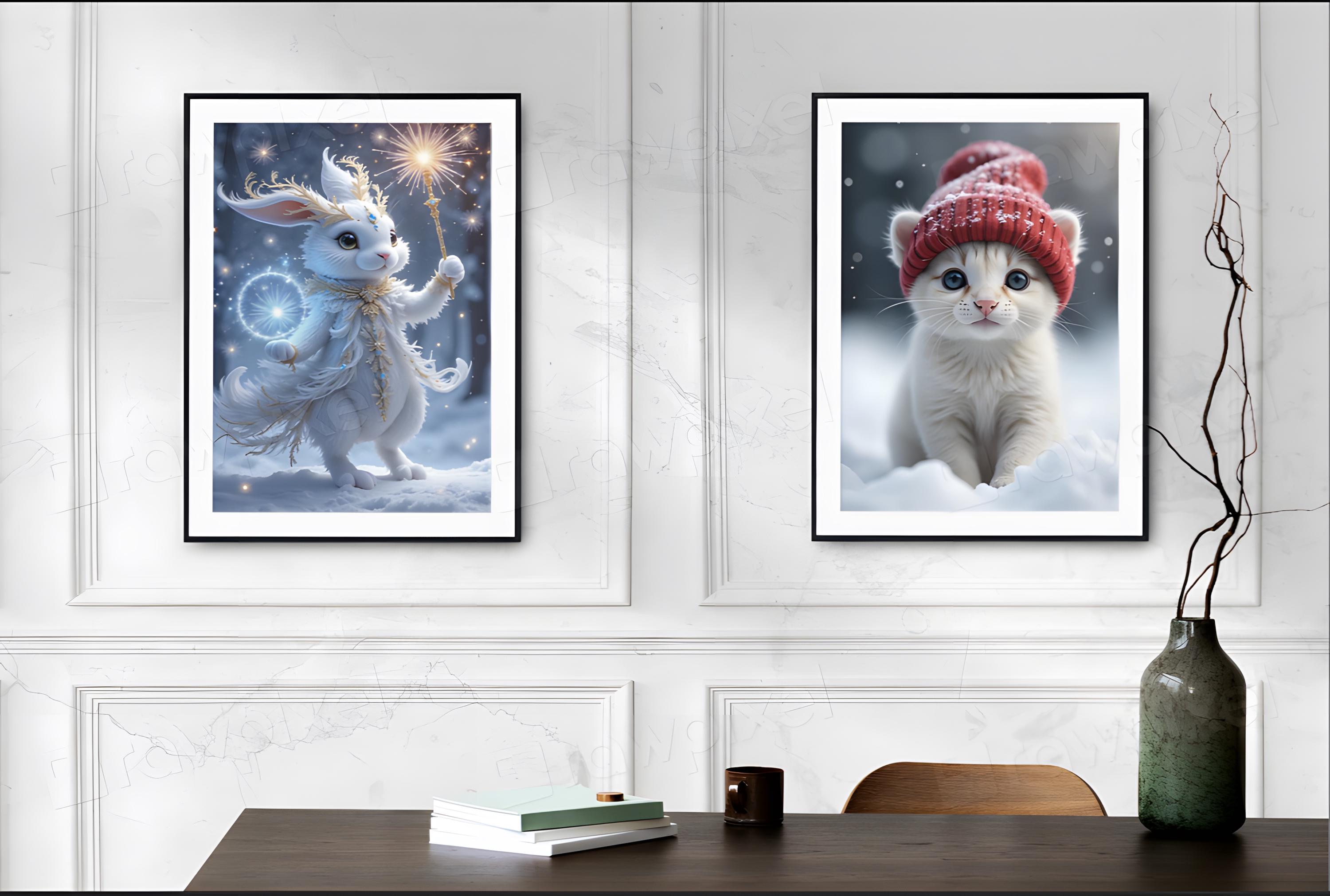 Magical Rabbit Printable Portrait & Wall Art, Cute Bunny Decor, Instant ...