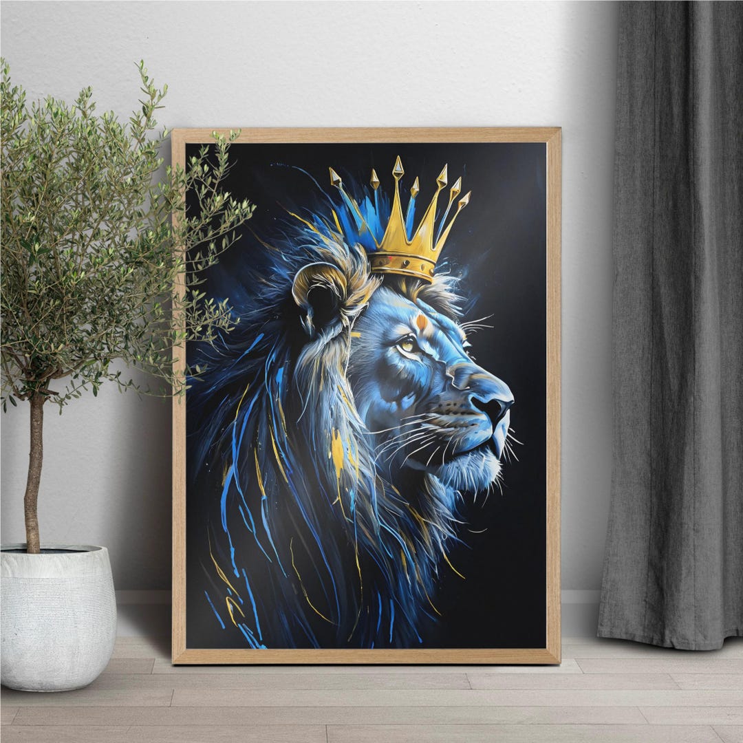 Lion King Home Decor Printable , Lion Oil Painting Print, Lion Poster ...