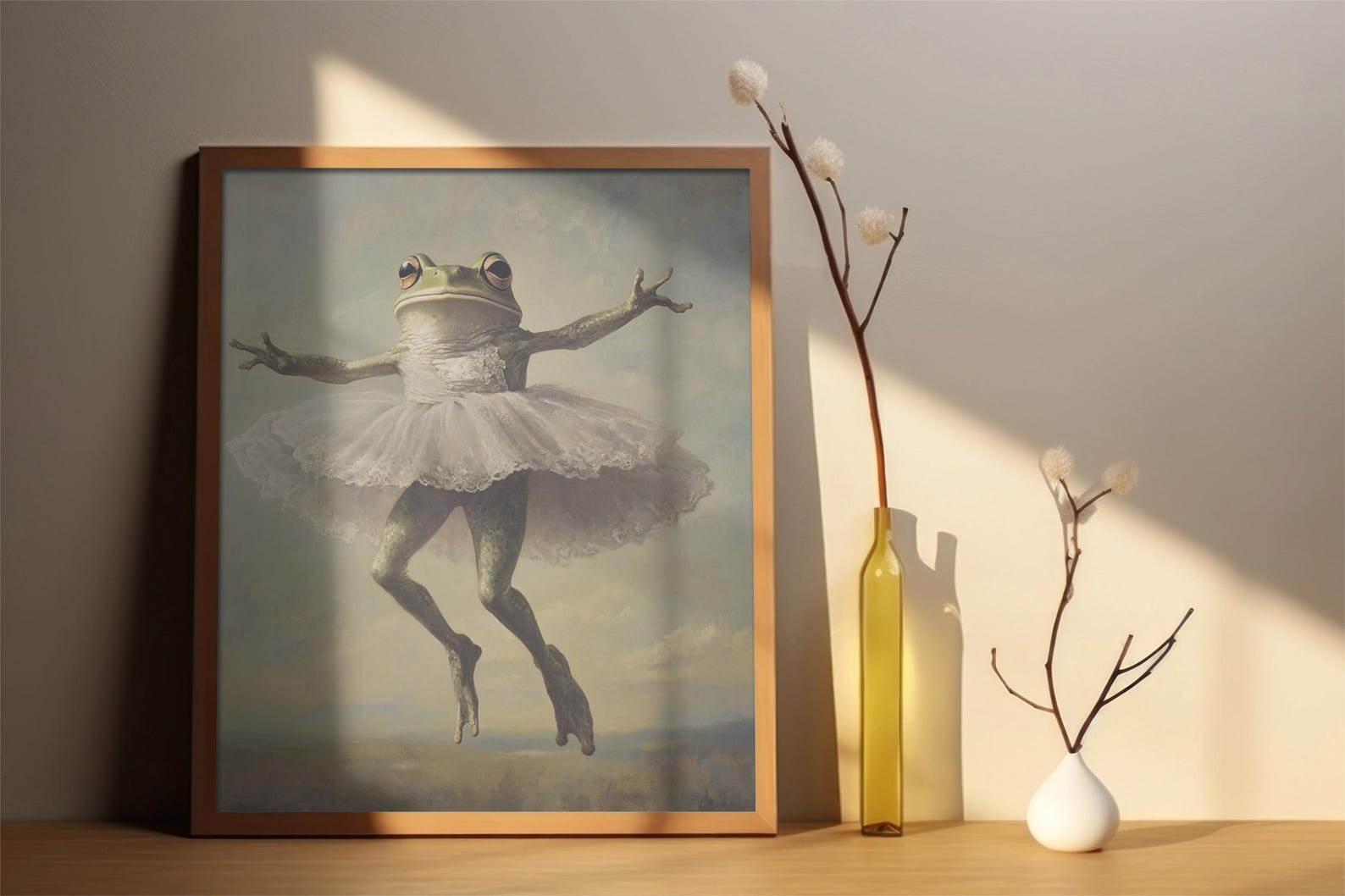 Frog Ballerina Wall Art, Funny Frog Vintage Poster, Ballet Frog ...