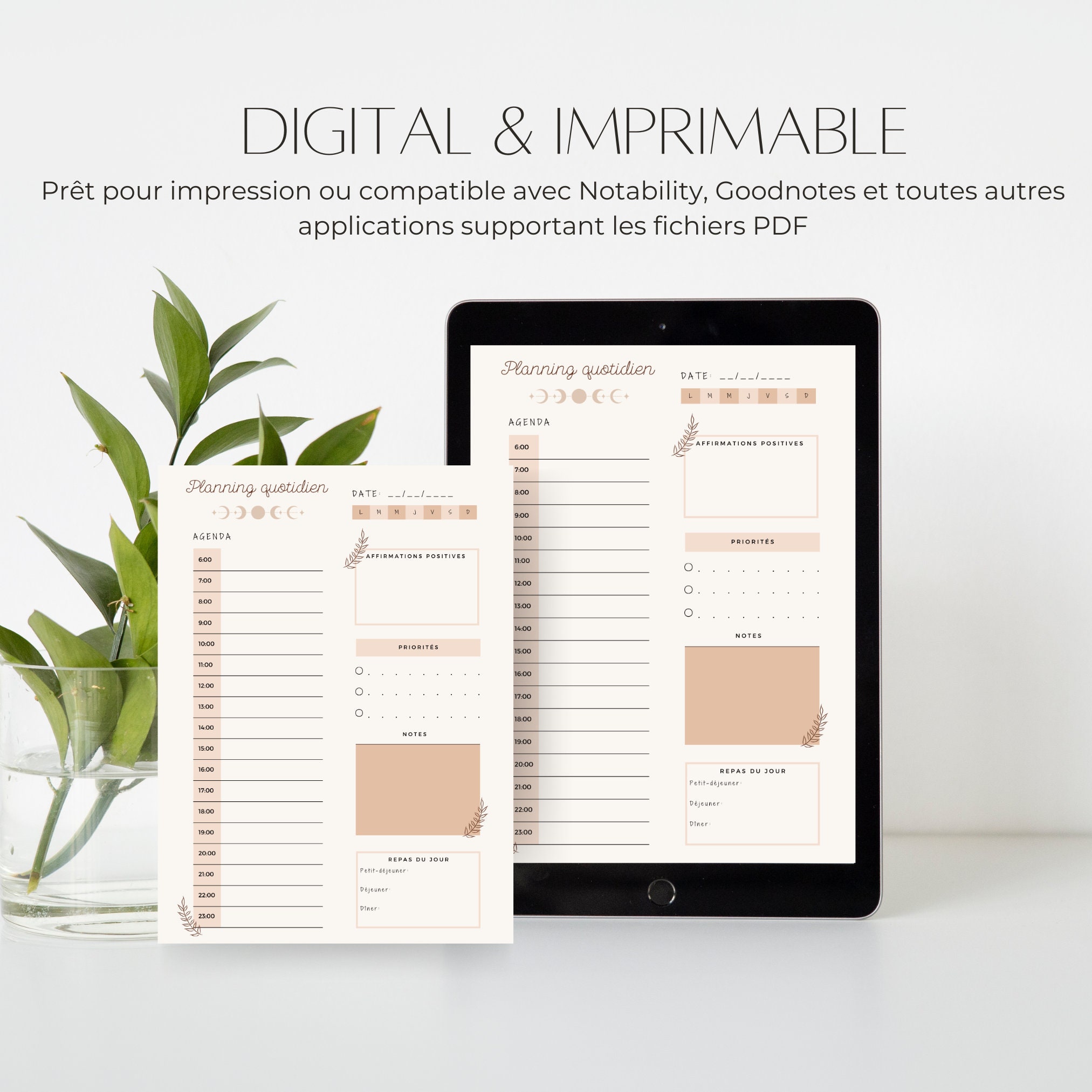 Planificateur quotidien français | Planificateur quotidien imprimable ...