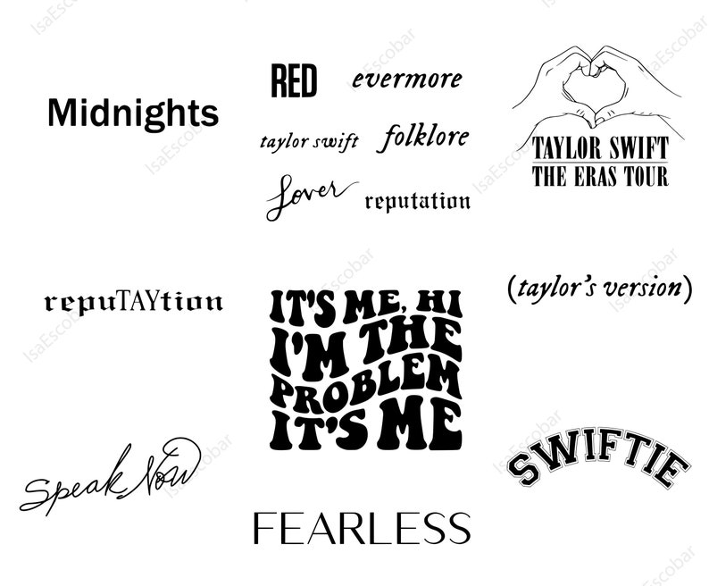 Taylor Swift Albums Svg Mega Pack 1989 Taylor Reputation Archivo