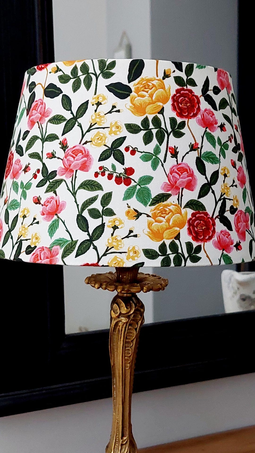 Handmade Artisan Lampshade - Rifle Paper Co Fabric - Romantic & Vintage ...
