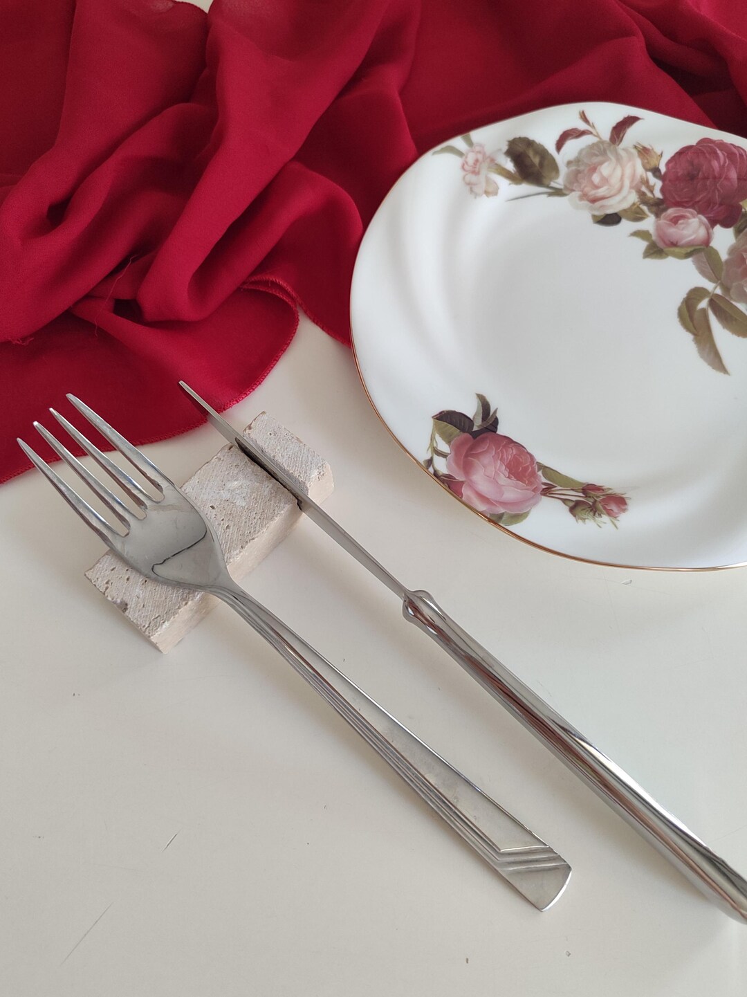 Marble Cutlery Rest, Beige Travertine Cutlery Set of 6, Chopstick Rest ...