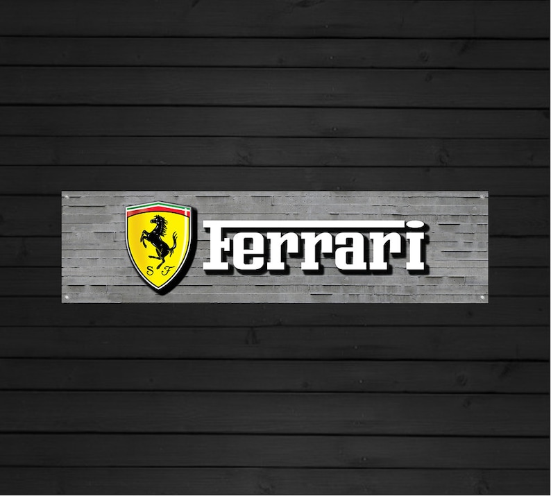 Ferrari Car Logo Waterproof PVC Banner for Man Cave Garage - Etsy