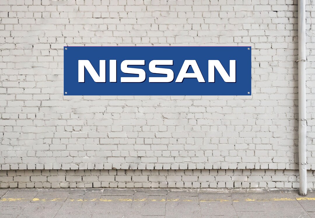 Nissan Car Logo Waterproof PVC Banner for Man Cave, Garage, Bedroom ...
