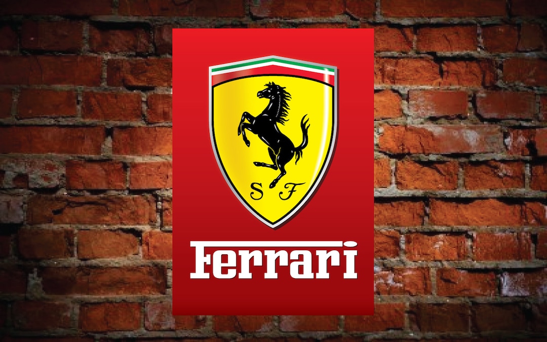 Ferrari Car Logo Waterproof PVC Banner for Man Cave, Garage, Bedroom ...