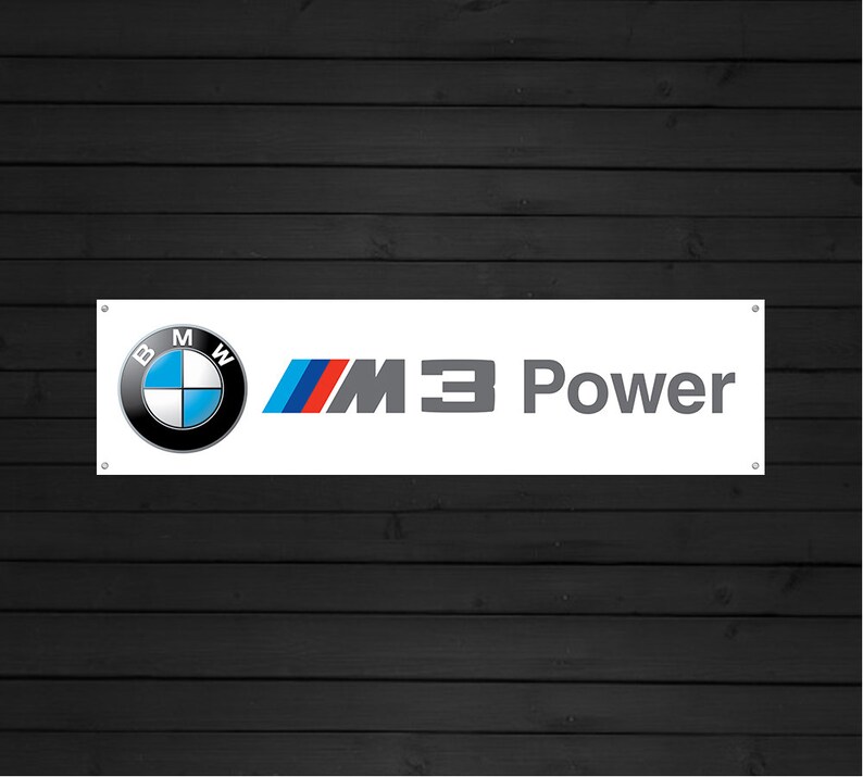 BMW M3 Power Car Logo Waterproof PVC Banner for Man Cave - Etsy