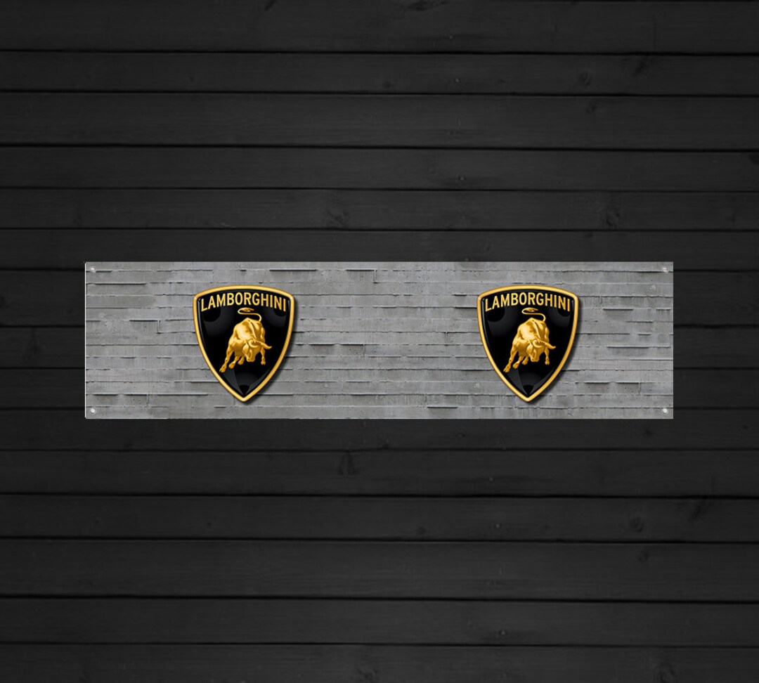 Lamborghini Car Logo Waterproof PVC Banner for Man Cave, Garage ...