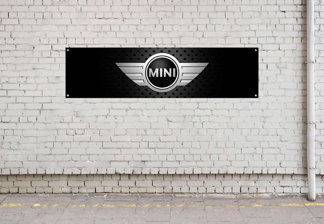 Mini Cooper Car Logo Waterproof PVC Banner for Man Cave, Garage ...
