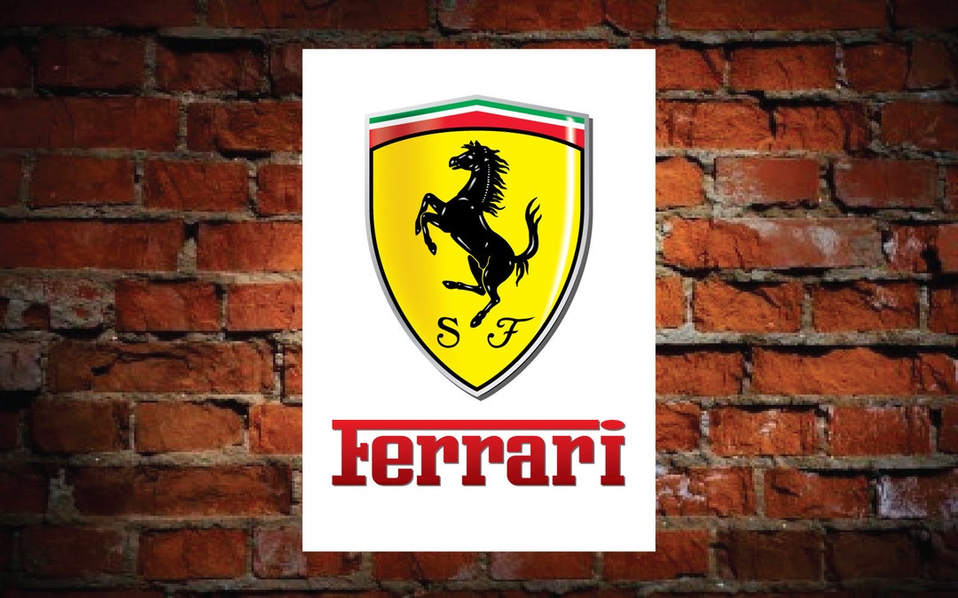 Ferrari Car Logo Waterproof PVC Banner for Man Cave, Garage, Bedroom ...