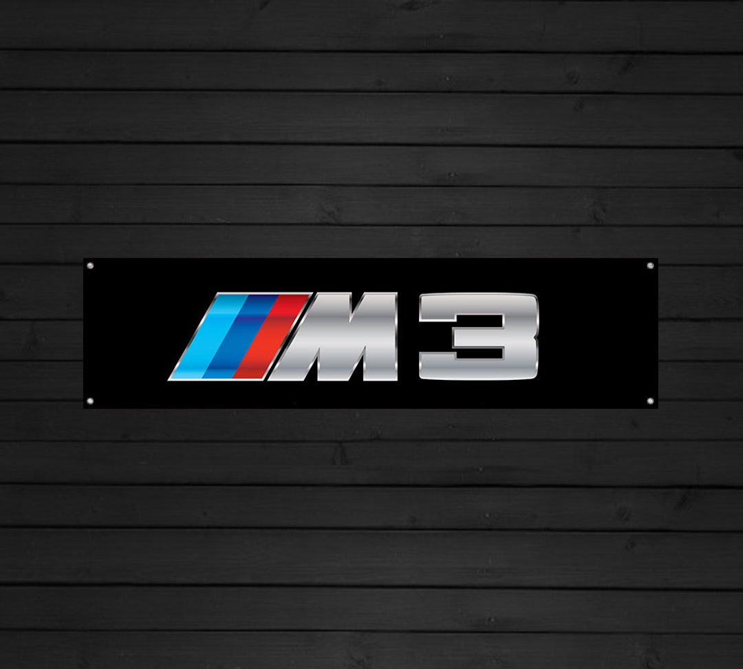 BMW M3 Car Logo Waterproof PVC Banner for Man Cave, Garage, Bedroom ...