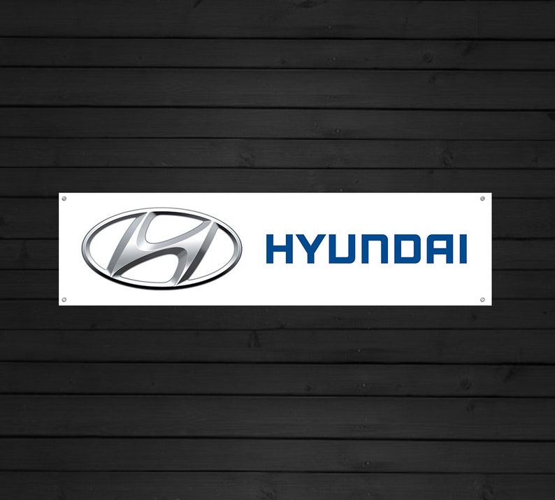 Hyundai Car Logo Waterproof PVC Banner for Man Cave Garage - Etsy