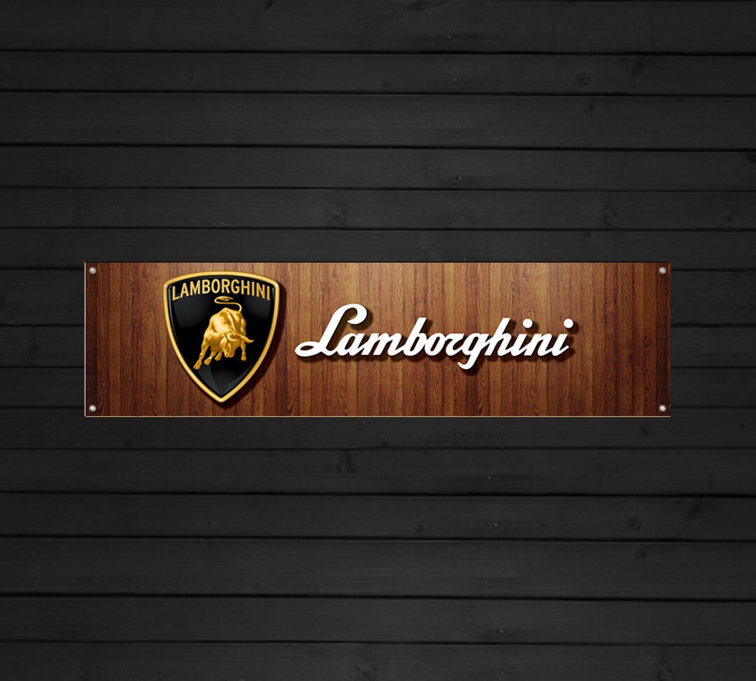 Lamborghini Car Logo Waterproof PVC Banner for Man Cave, Garage ...