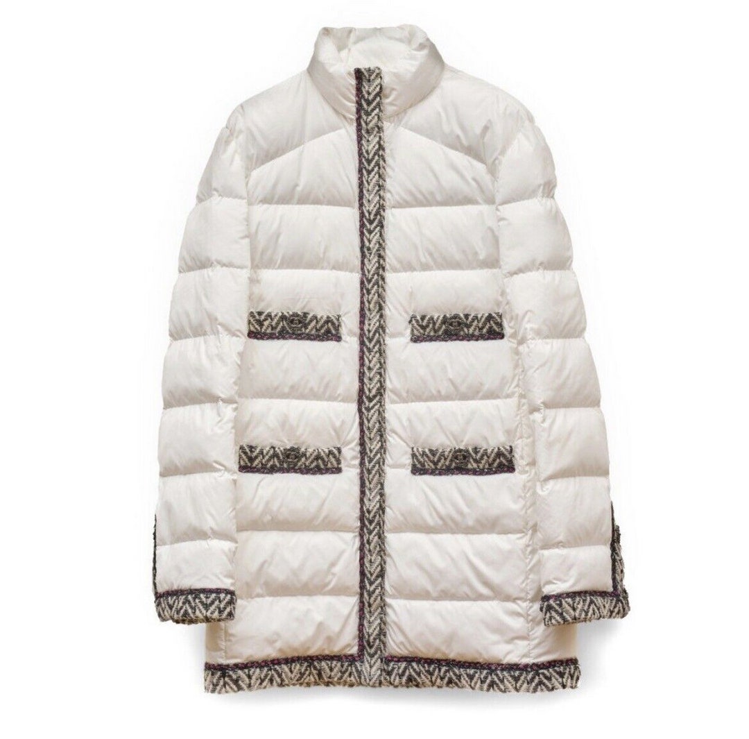 Coat White and Tweed Quilted Puffer Jacket NWOT 2018 Neige Snow - Etsy