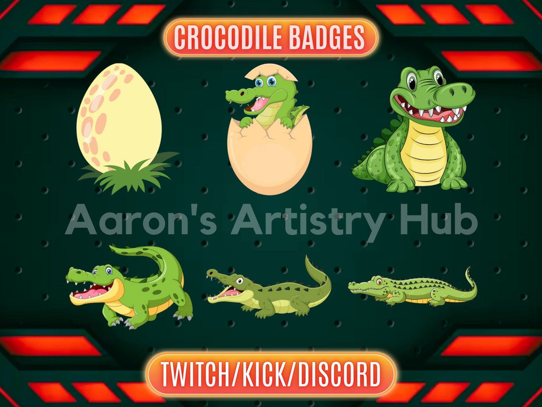 Alligator Collection | Streaming Badges | 8 Adorable Crocodile Badges ...