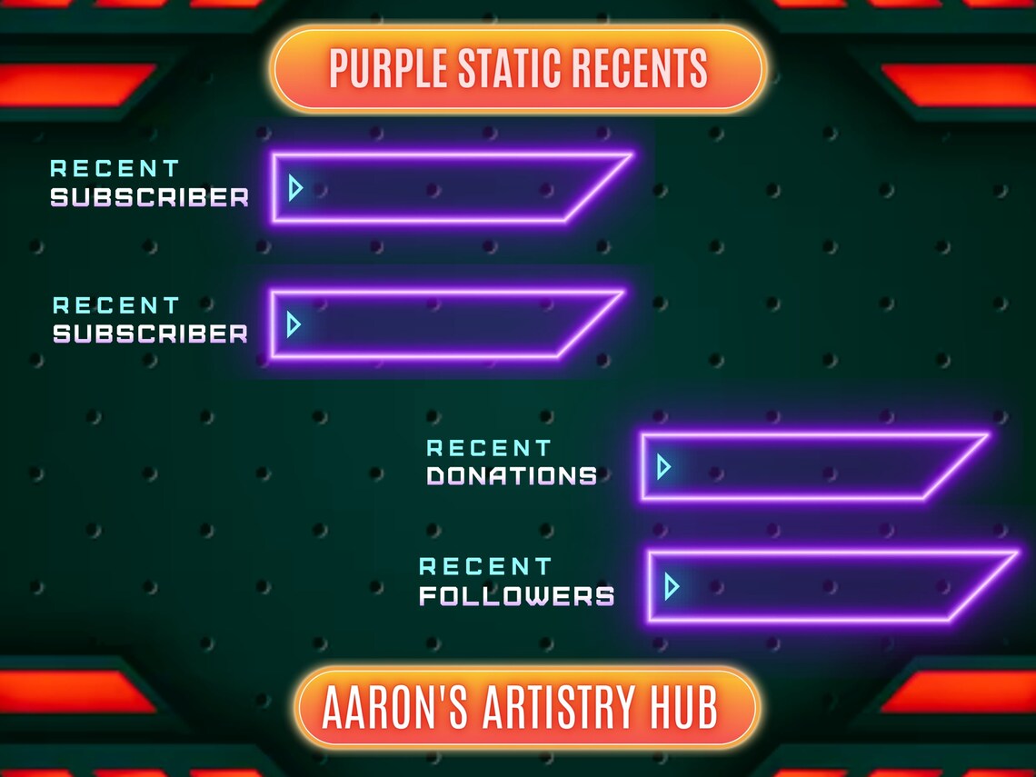 Purple Twitch Overlays Set Stationary Twitch Overlays Webcam Frames ...