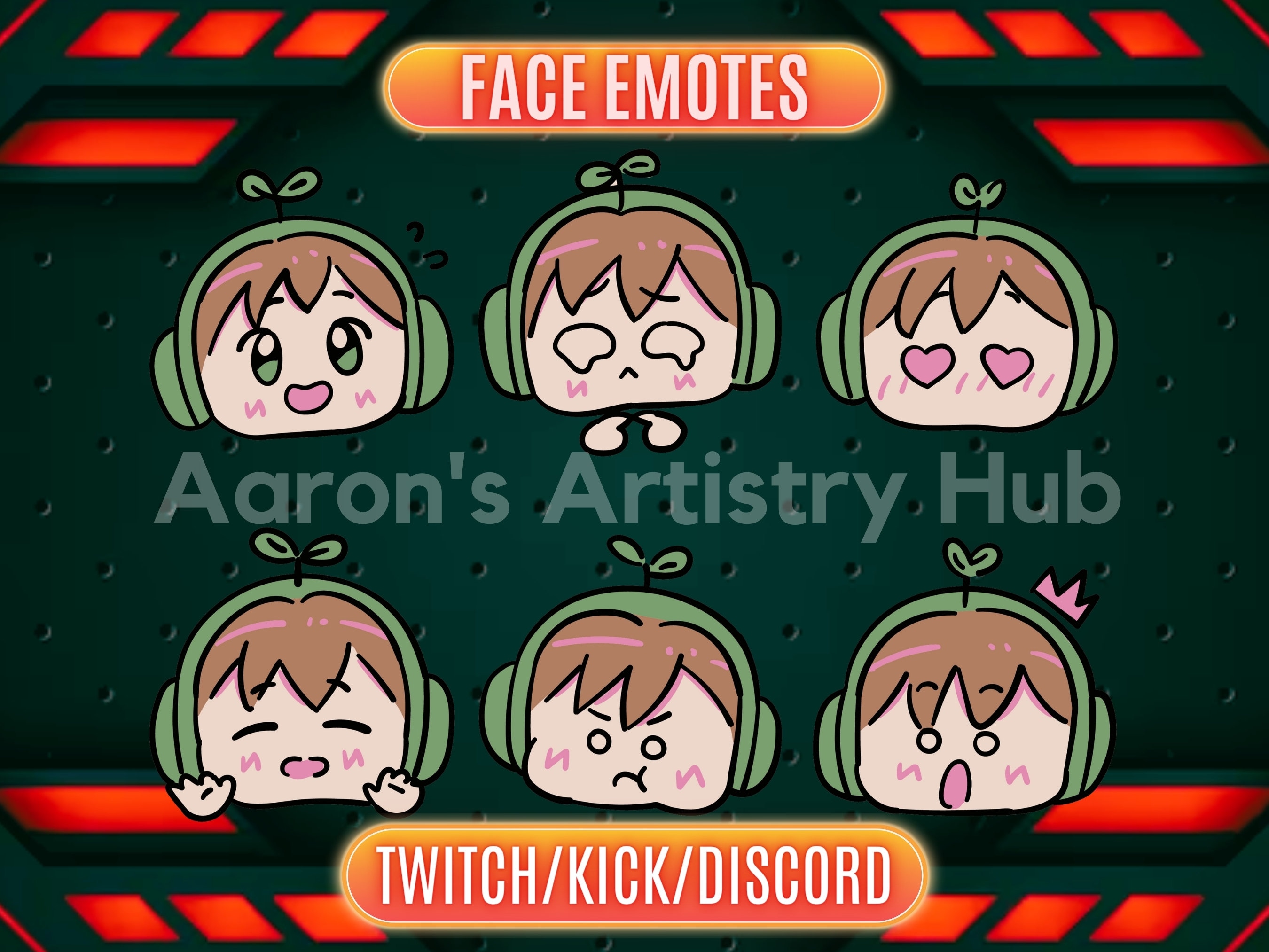 Emotes | Twitch Icons | Facial Twitch Emotes | Adorable Chibi ...
