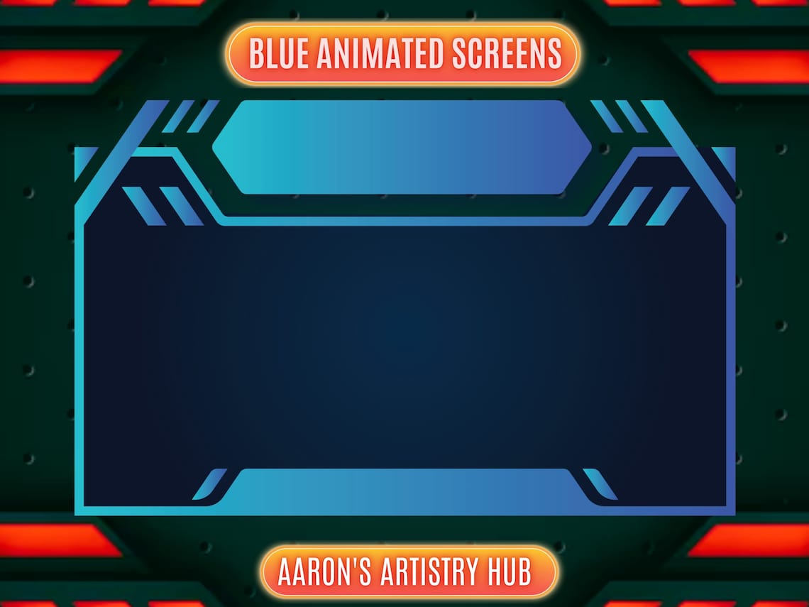 Animated Blue Twitch Overlay Package - Comprehensive Stream Overlay ...