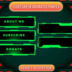 Lime Green Neon Twitch Overlay Bundle - Minimalist Neon Theme for ...