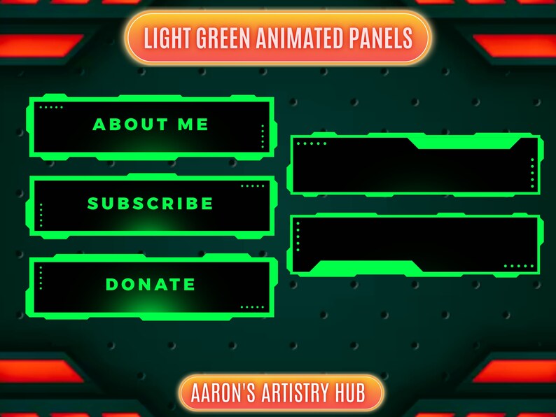 Lime Green Neon Twitch Overlay Bundle - Minimalist Neon Theme for ...