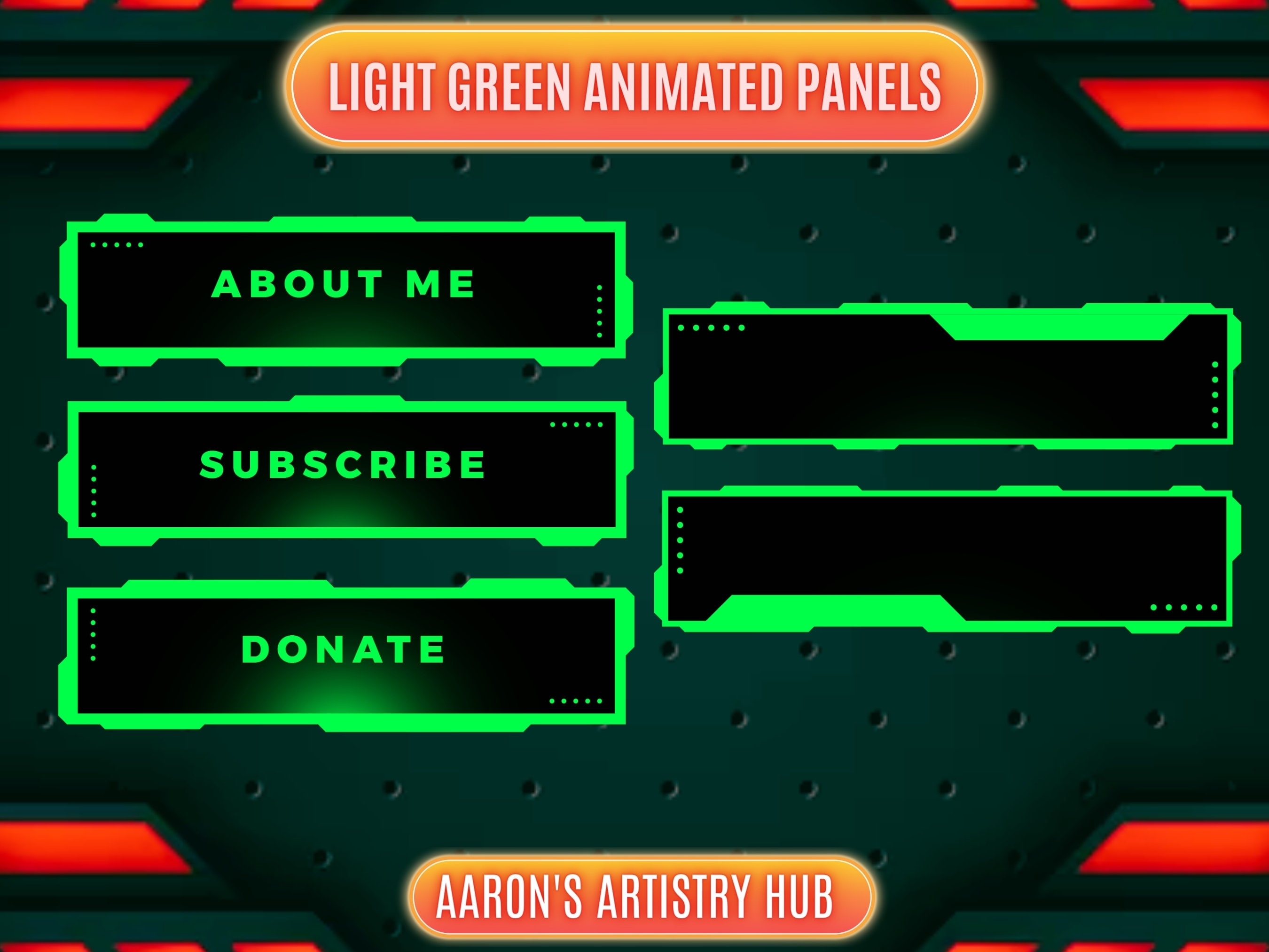 Lime Green Neon Twitch Overlay Bundle - Minimalist Neon Theme for ...