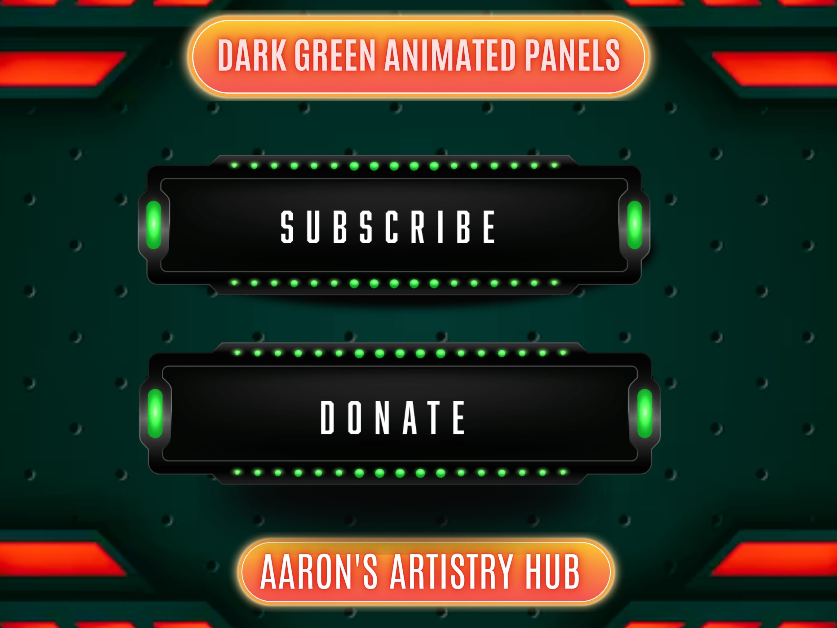 Animated Twitch Overlay in Dark Green for A Seamless Streaming ...