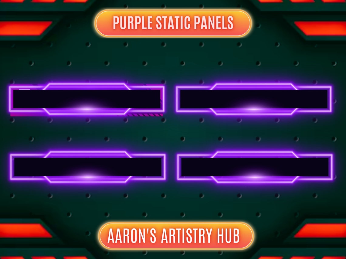 Purple Twitch Overlays Set - Stationary Twitch Overlays - Webcam Frames ...