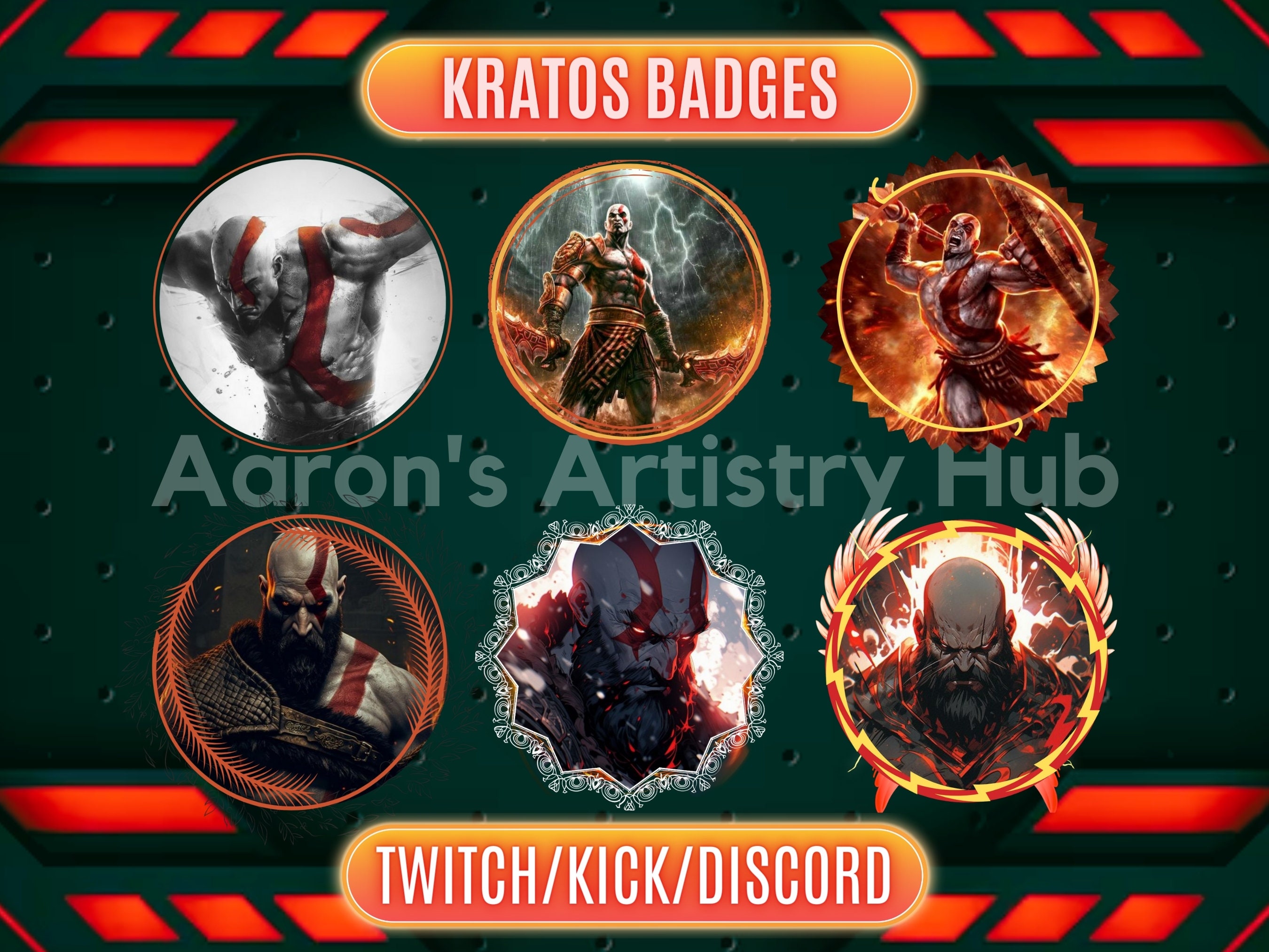 Kra-tos Sub Badges for Twitch, Youtube, and Discord | Streaming Badges ...