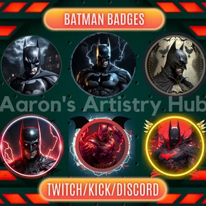 Bat-man Inspired Badges for Twitch Cheers and Subscriptions. - Etsy