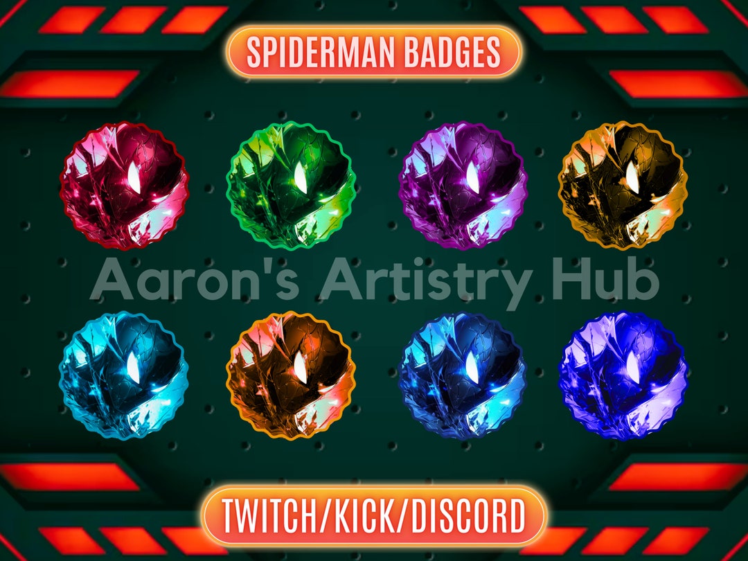 Pre-made Spider-themed Sub Badges, Ready for Use on Twitch or Kick. - Etsy