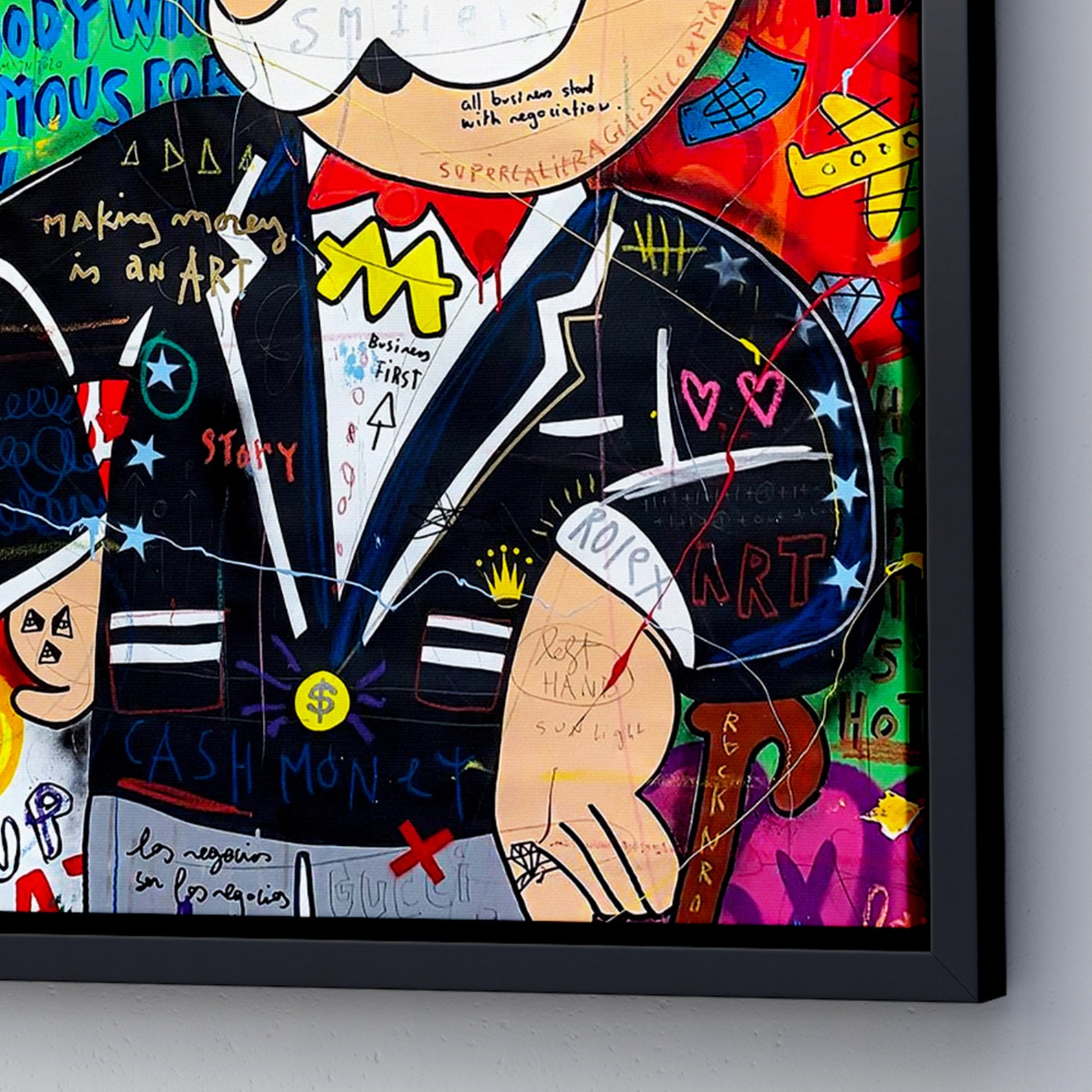 Monopoly Man Fashion Unique Modern Painting Print Abstract Framed ...