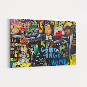 Pulp Fiction Graffiti Canvas Art, Mia Wallace, Banksy Style Pop Art - Etsy