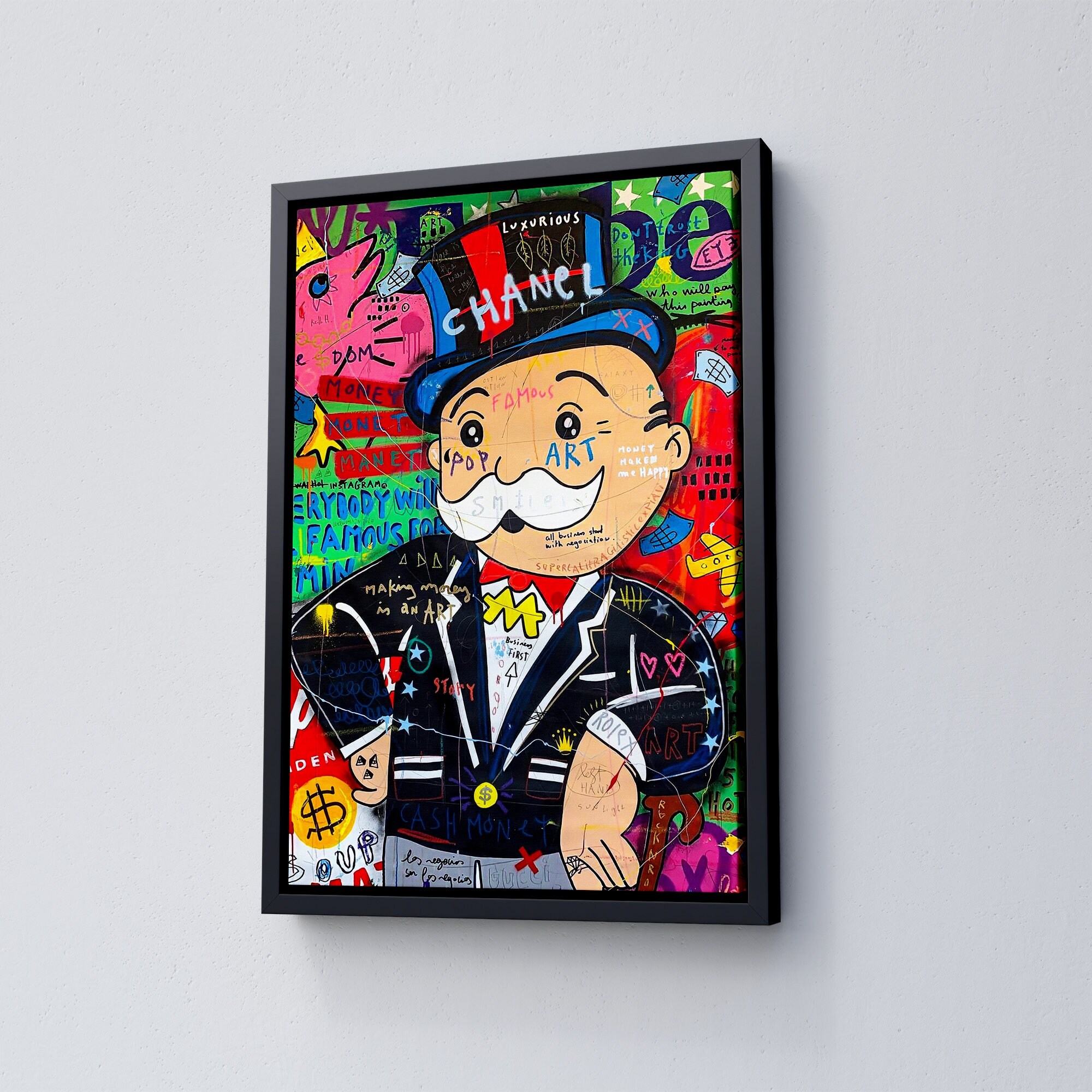 Monopoly Man Fashion Unique Modern Painting Print Abstract Framed ...