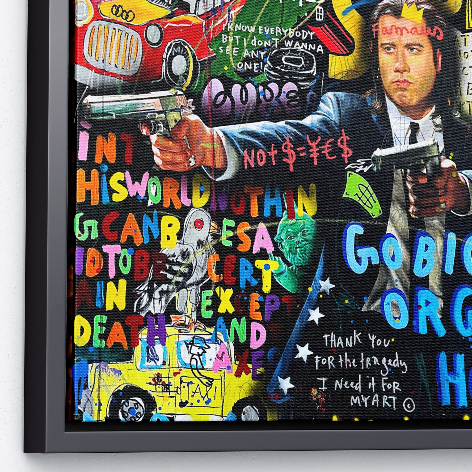 Pulp Fiction Graffiti Canvas Art, Mia Wallace, Banksy Style Pop Art - Etsy