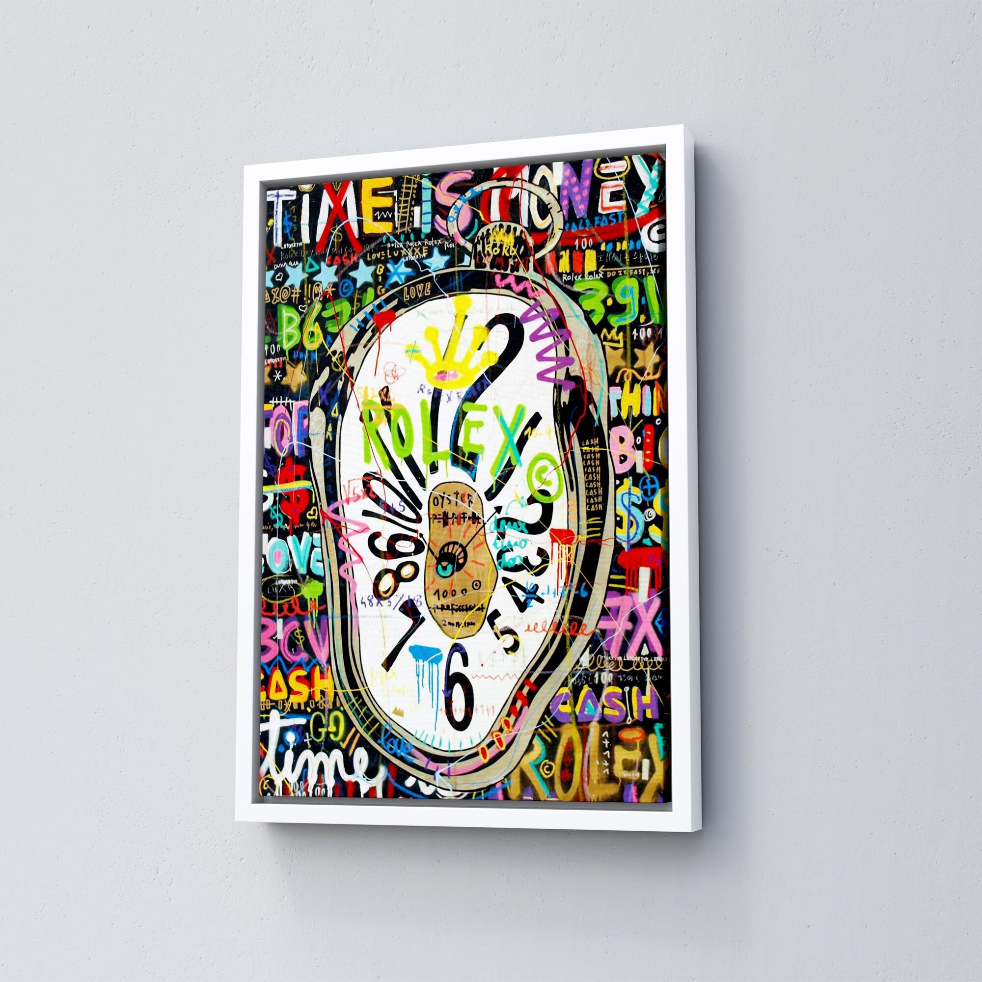 Surrealism Salvador Dali Pop Art Poster, Banksy Style Time is Money ...