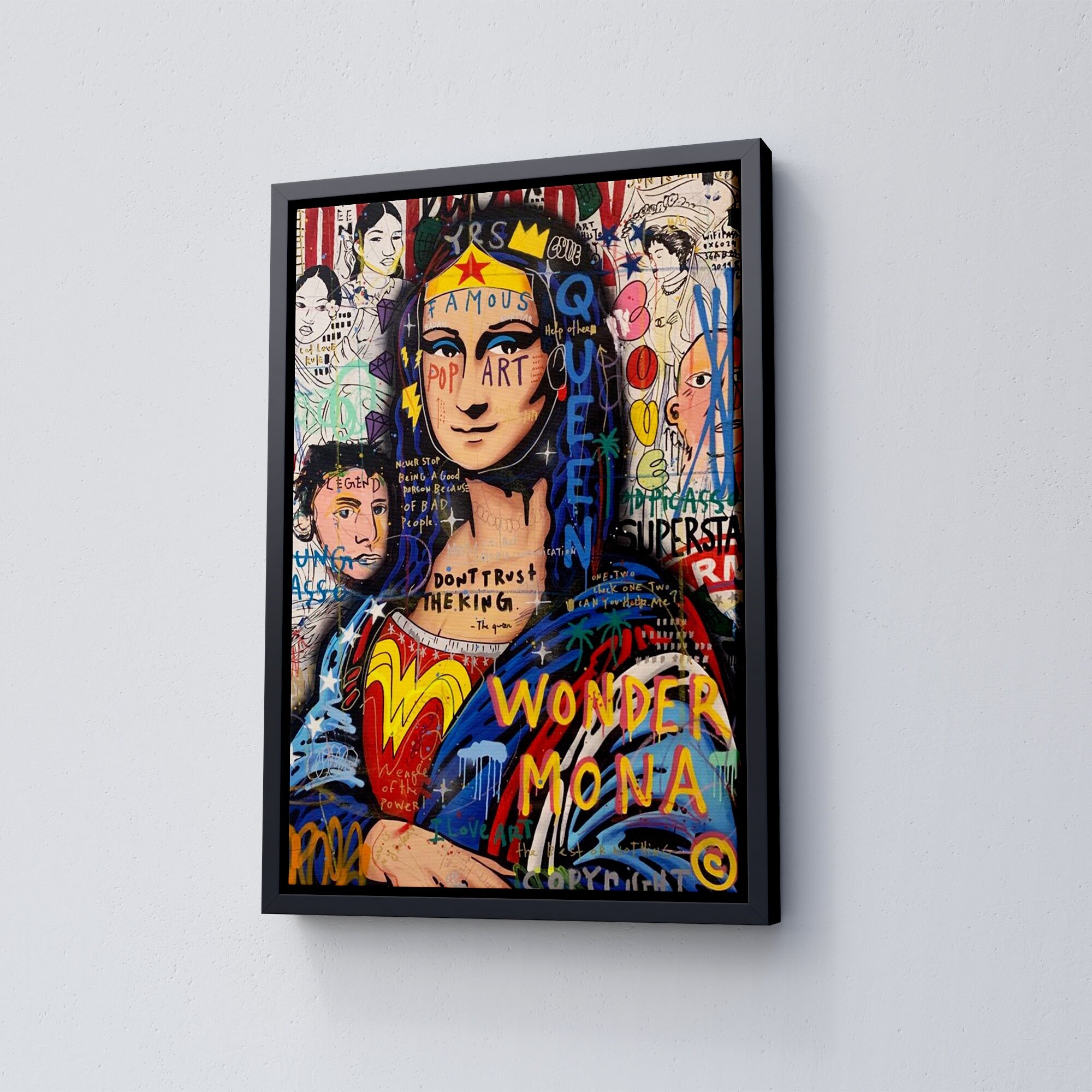 Banksy Style Cubic Mona Lisa Pop Art Canvas, Wonder Mona Lisa Graffiti ...