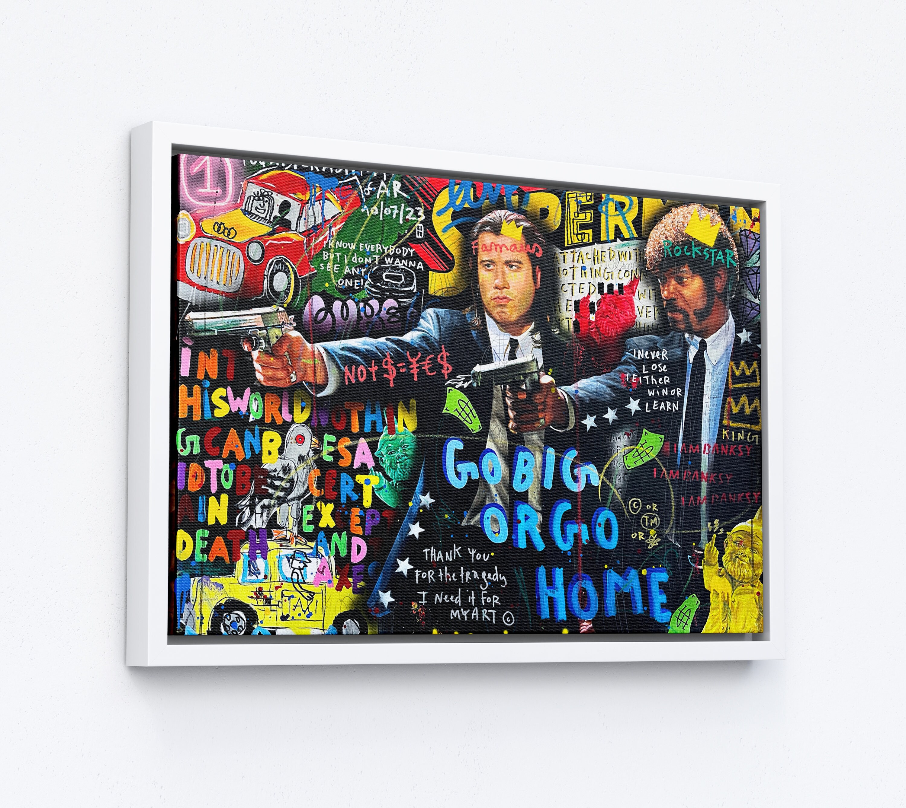 Pulp Fiction Graffiti Canvas Art, Mia Wallace, Banksy Style Pop Art - Etsy
