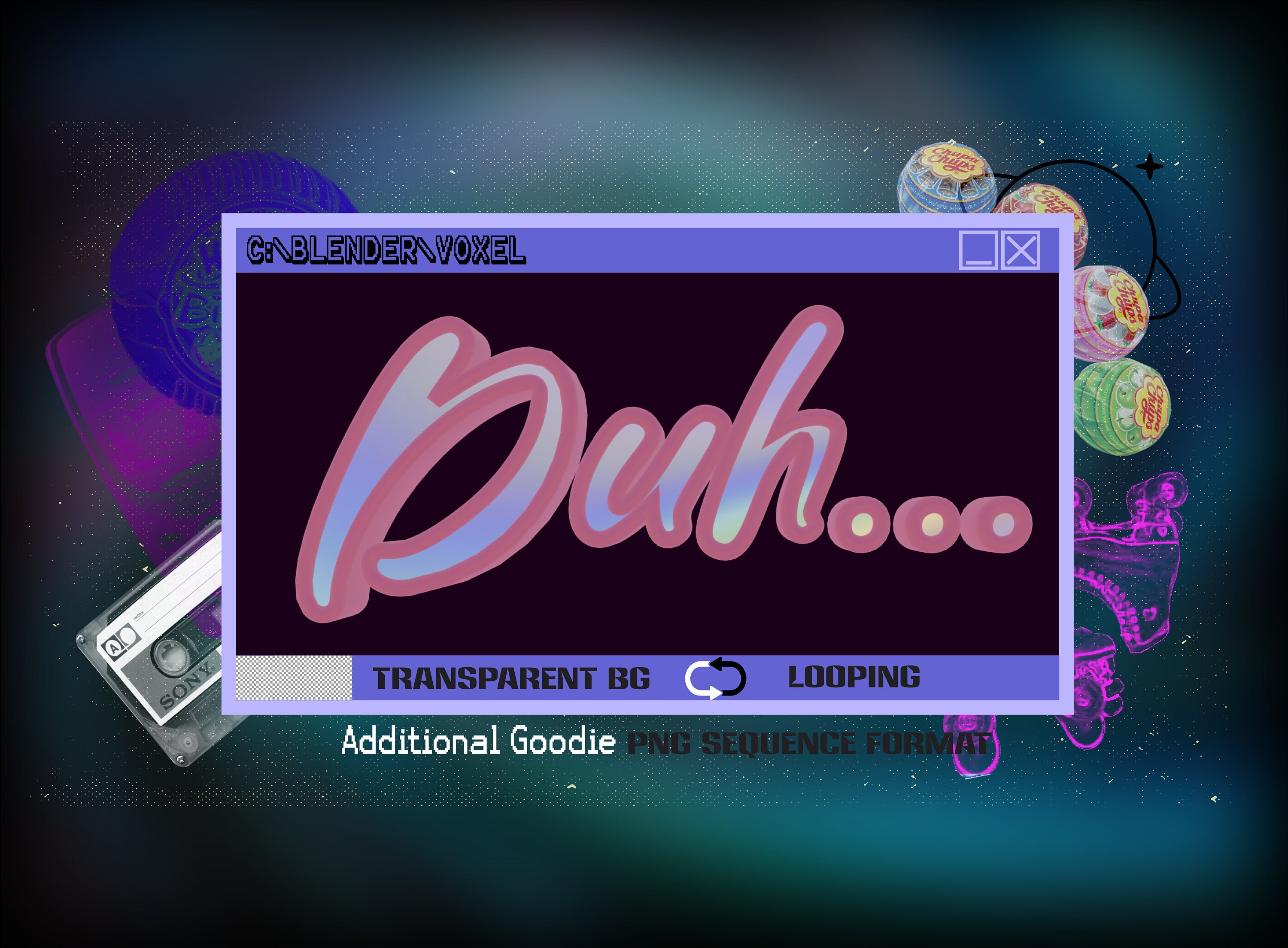 ANIMATED 90s Retro Vibes Text | 3d | Iridescent | Twitch | Stream ...