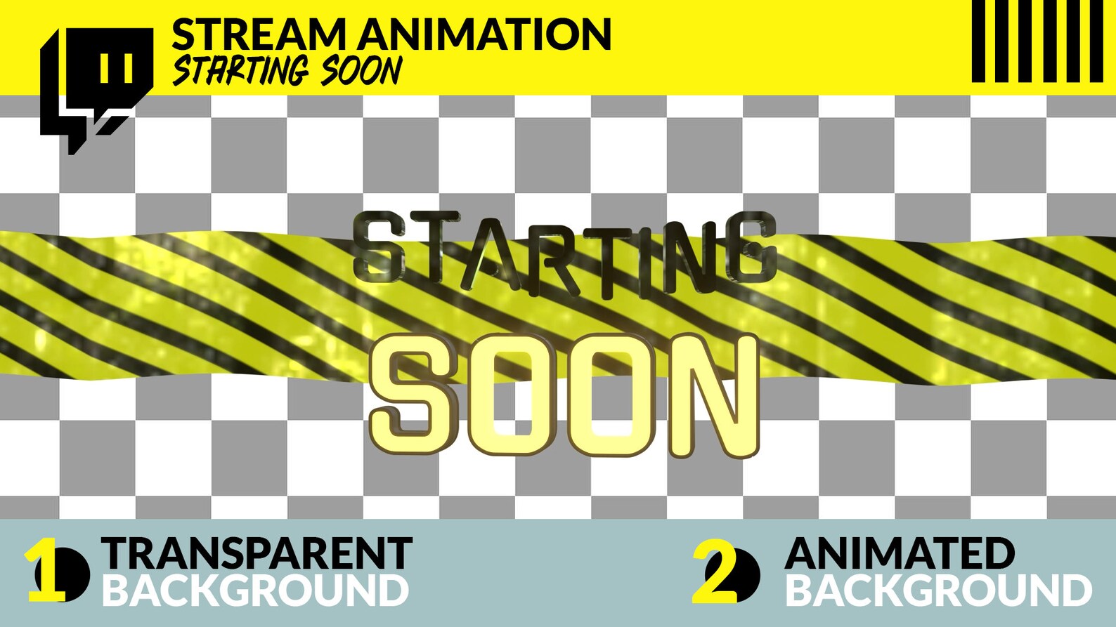 Yellow Animated Stream Overlay: Starting Soon Screen (WEBM Digital ...