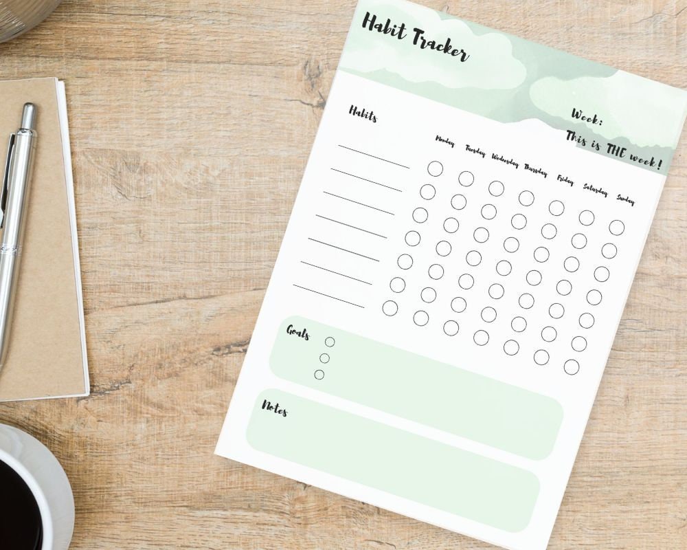 Weekly Habit Tracker, Printable Habit Tracker, Pretty Habit Tracker ...