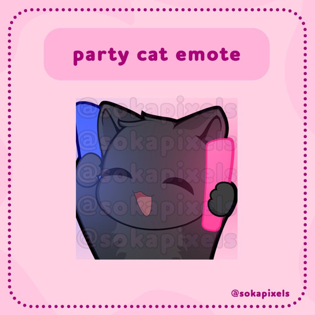Glowing Sticks Party Cat Emote for Twitch and Discord - Etsy