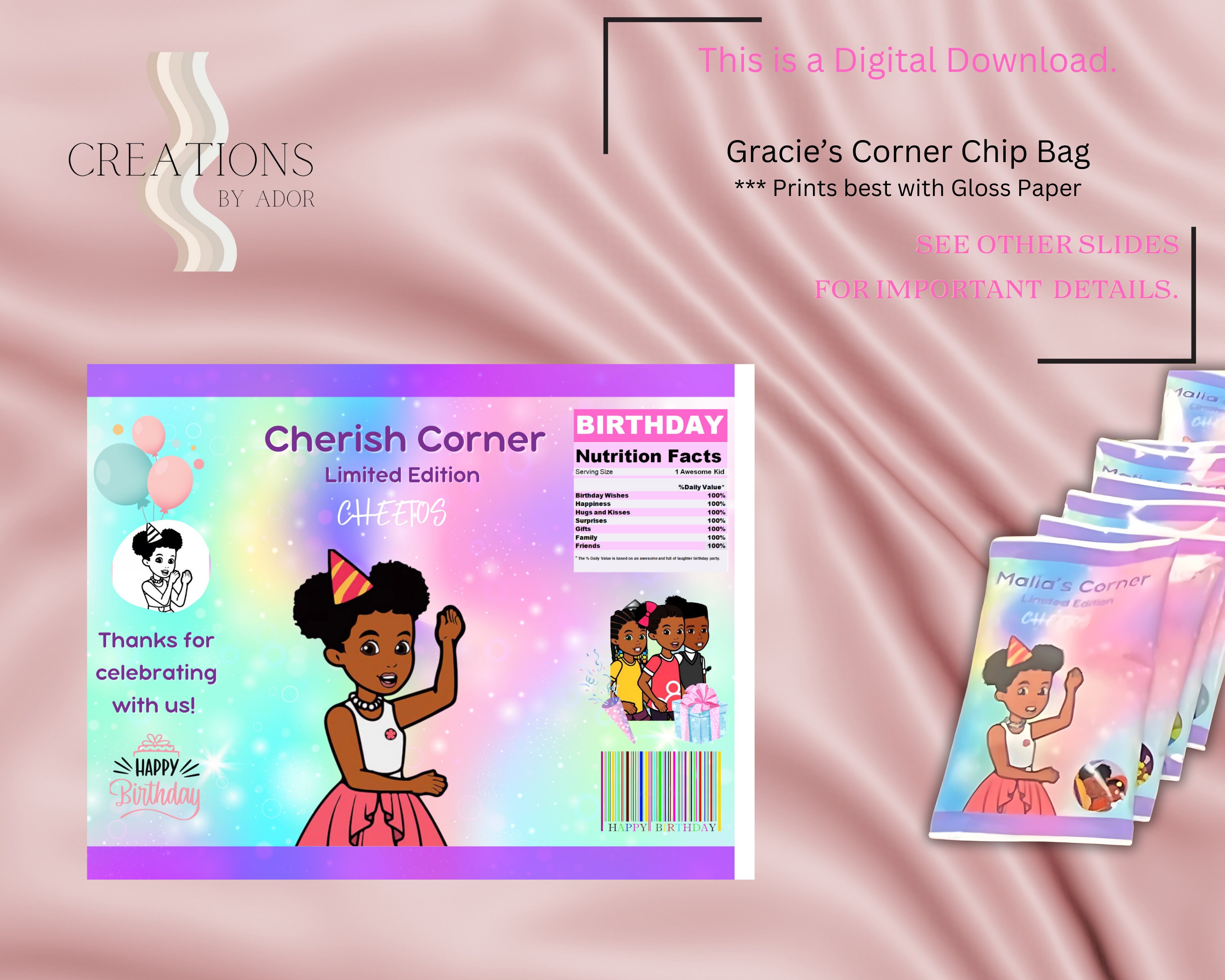 Party Chip Bag Template - Etsy