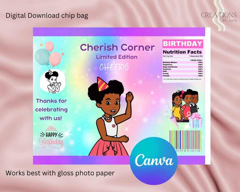 Party Chip Bag Template - Etsy