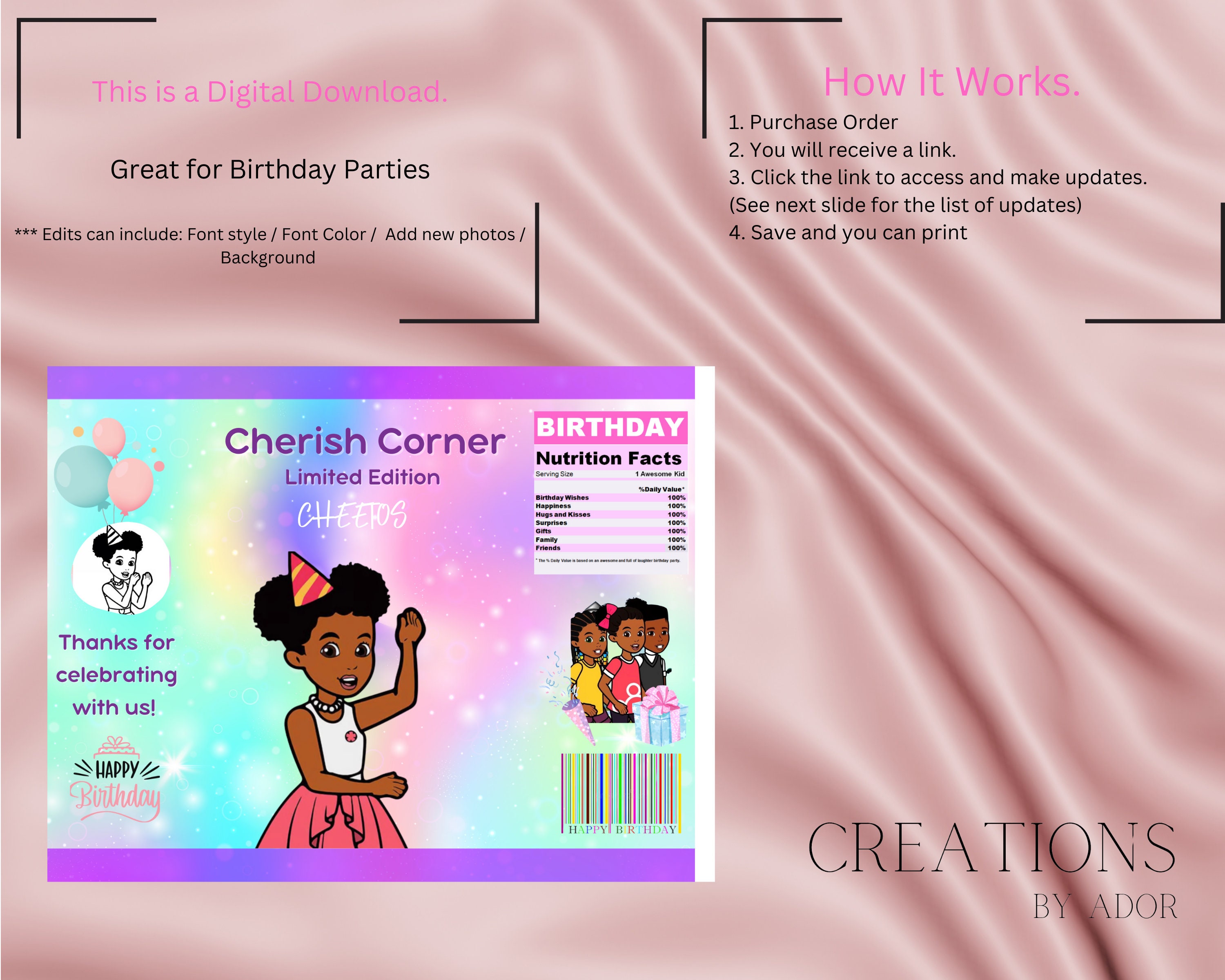 Party Chip Bag Template - Etsy