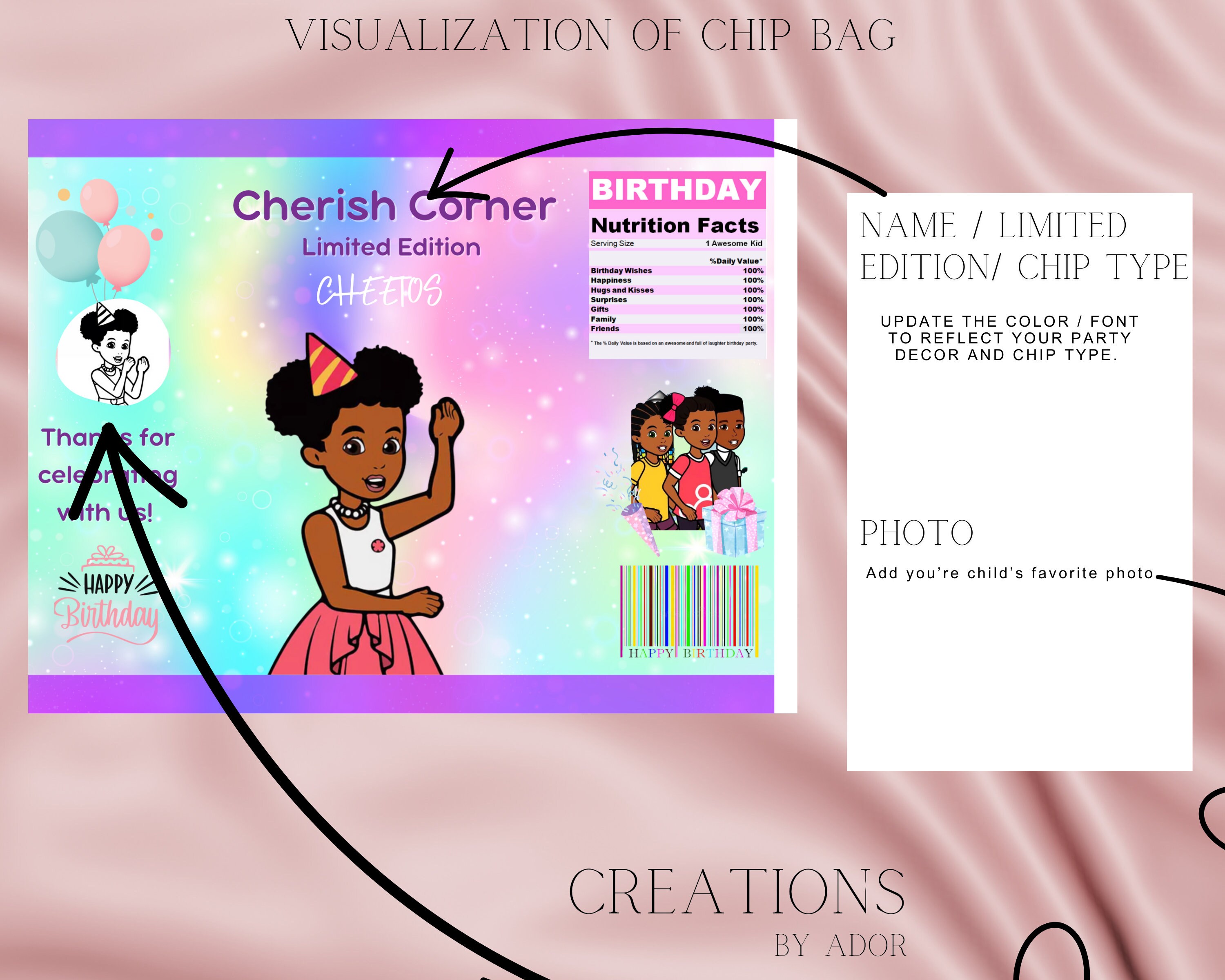 Party Chip Bag Template - Etsy