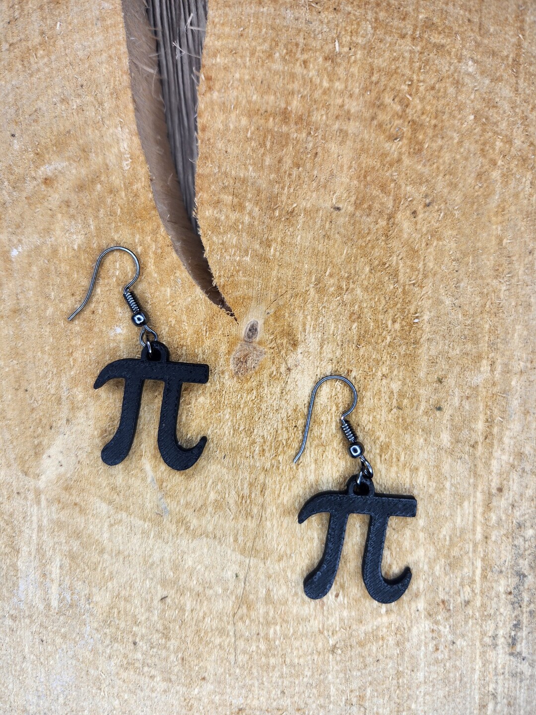 3D pi Earrings in Pla Carbon Fiber - Etsy UK