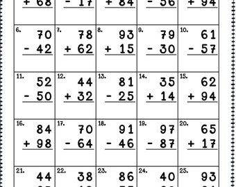 3 Digit Mixed Addition and Subtraction (with and Without Regrouping ...