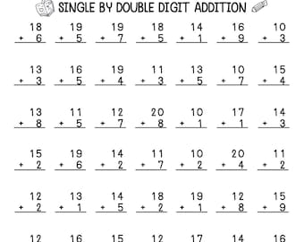 10 Printable Addition Worksheets, Fill in the Blanks - Single and ...
