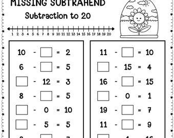 missing subtrahend worksheets